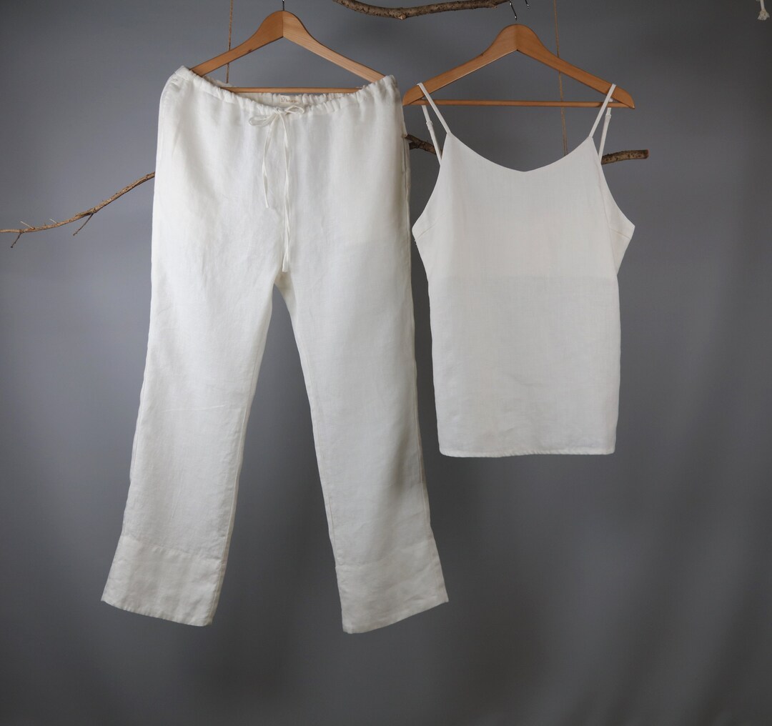 Women's Lounge and Sleeping Wear/linen Camisole Top/mini Linen Slip ...