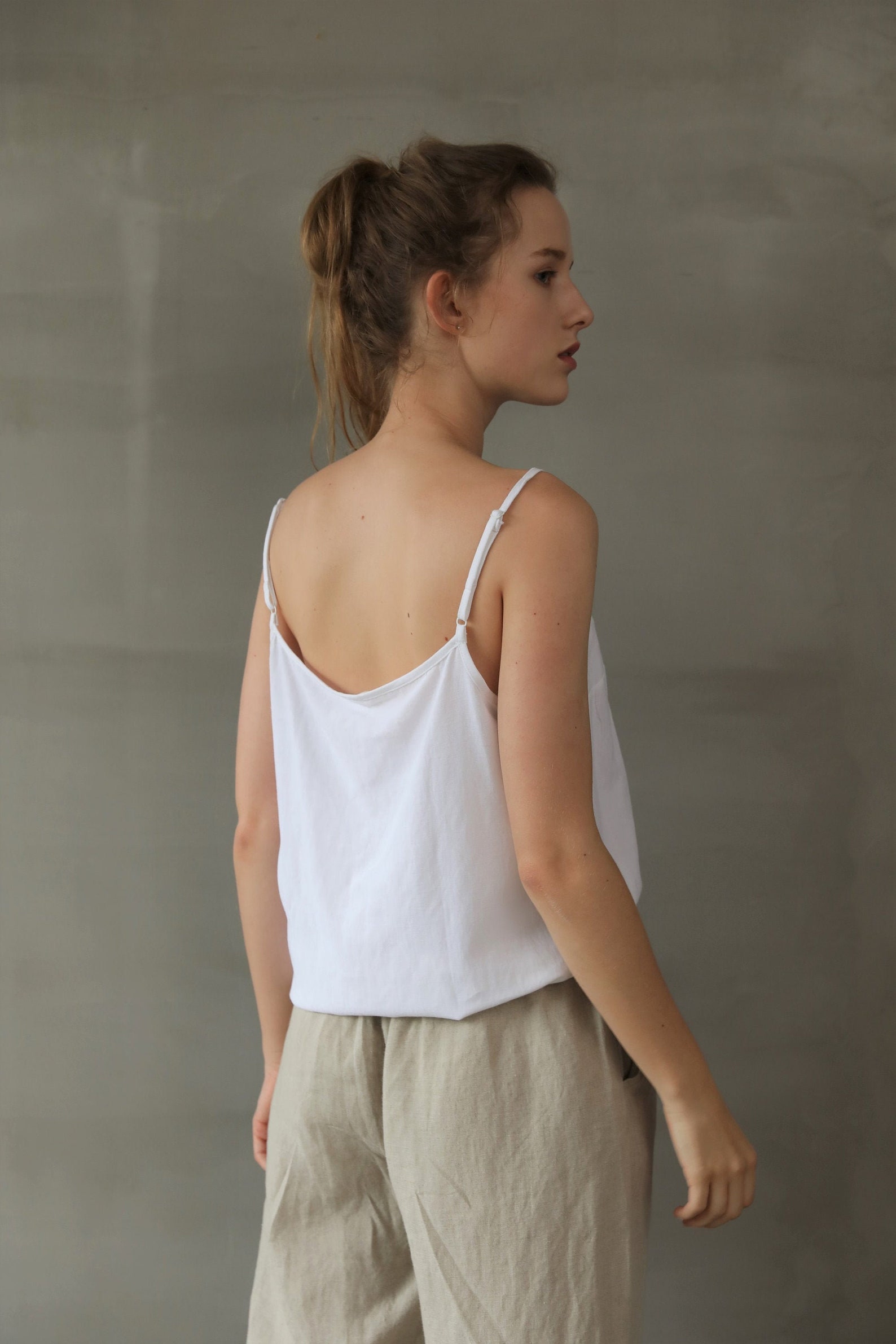 Simple Camisole, Linen Camisole, Linen Slip Top, Camisole Top, Scoop ...
