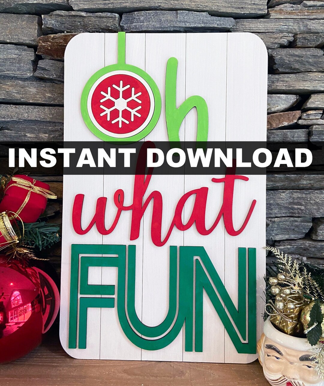 Oh What Fun Christmas Sign Laser File, Svg File, Dxf File, Pdf File ...