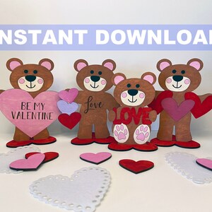 Valentine's Day Teddy Bear File Instant Download for DIY Kit, SVG, DXF ...