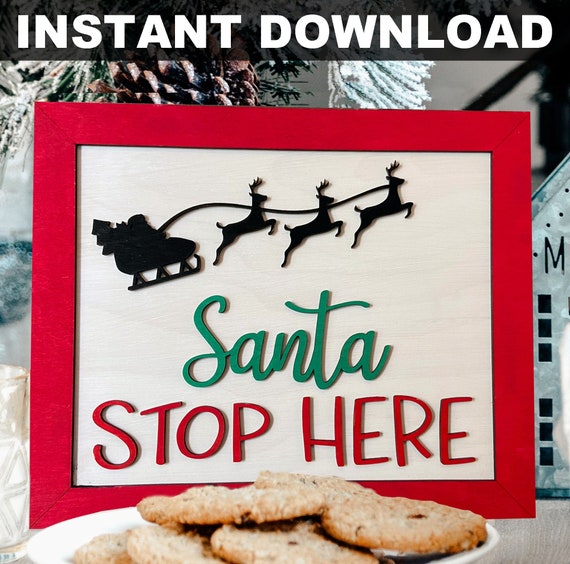 Santa Sleigh Signs FILE Instant Download Set of 3 Designs | Etsy