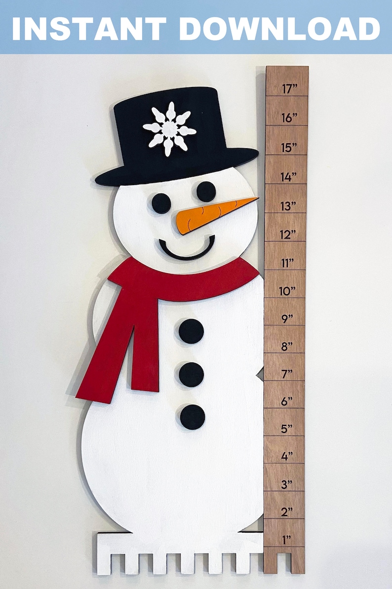 Snowman Snow Measuring Sticks Instant Download 4 Design | Etsy