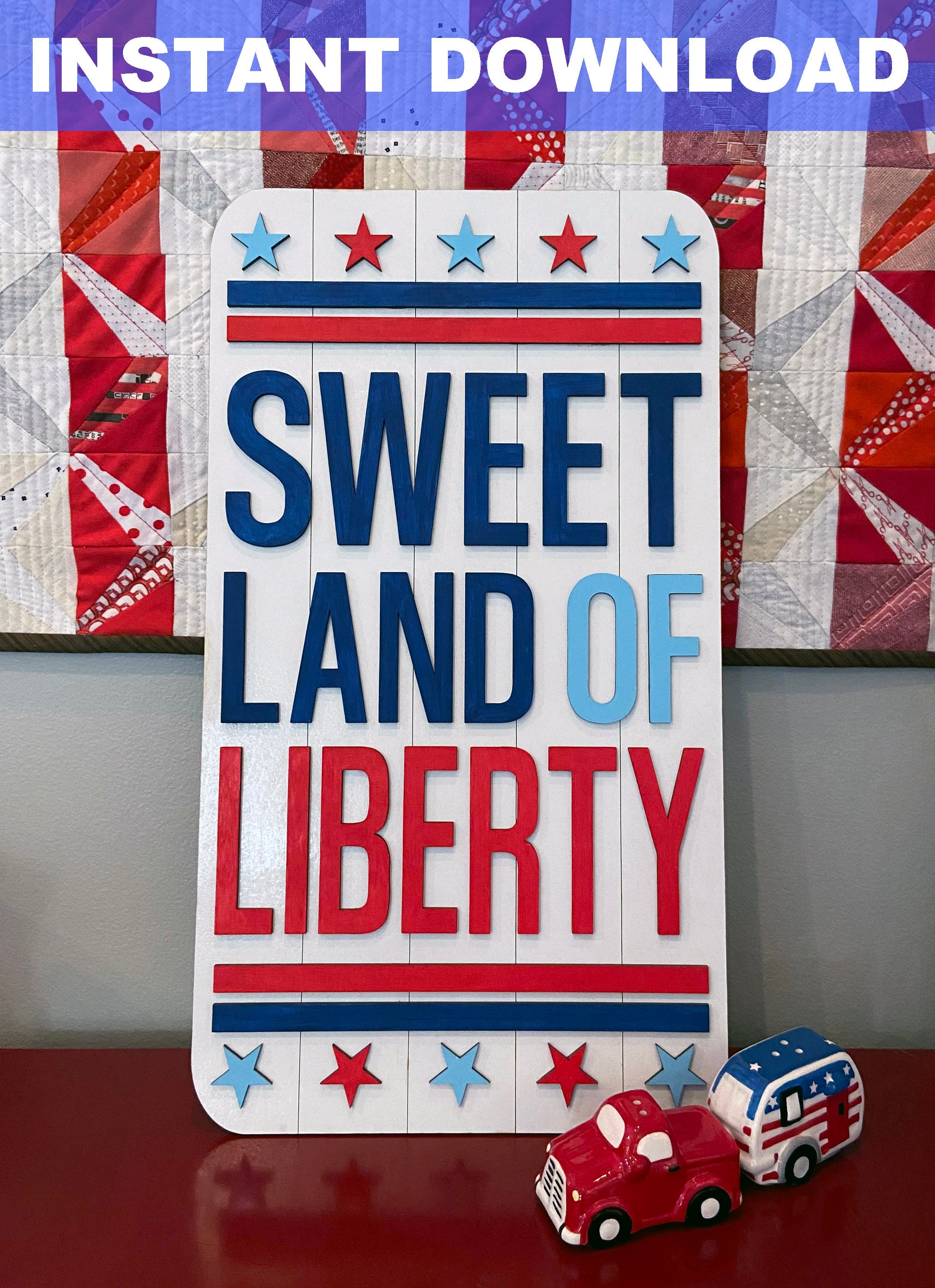 Sweet Land of Liberty Laser File SVG DXF Beginner Laser | Etsy