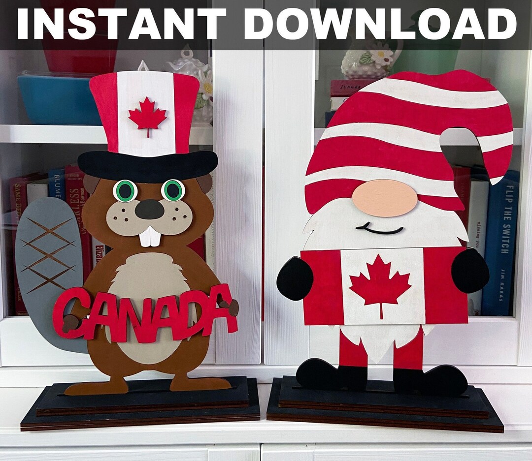 Canadian Gnome and Beaver Shelf Sitters File, Instant Download, DIY Kit ...