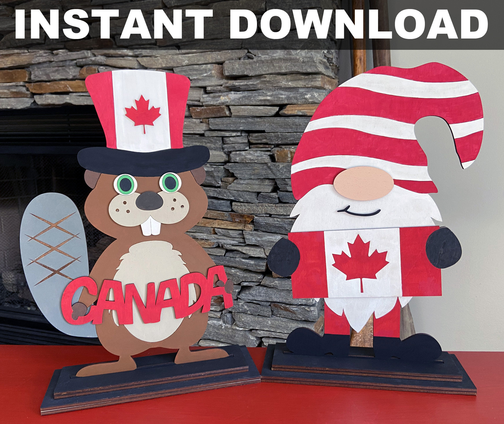 Canadian Gnome and Beaver Shelf Sitters File, Instant Download, DIY Kit ...