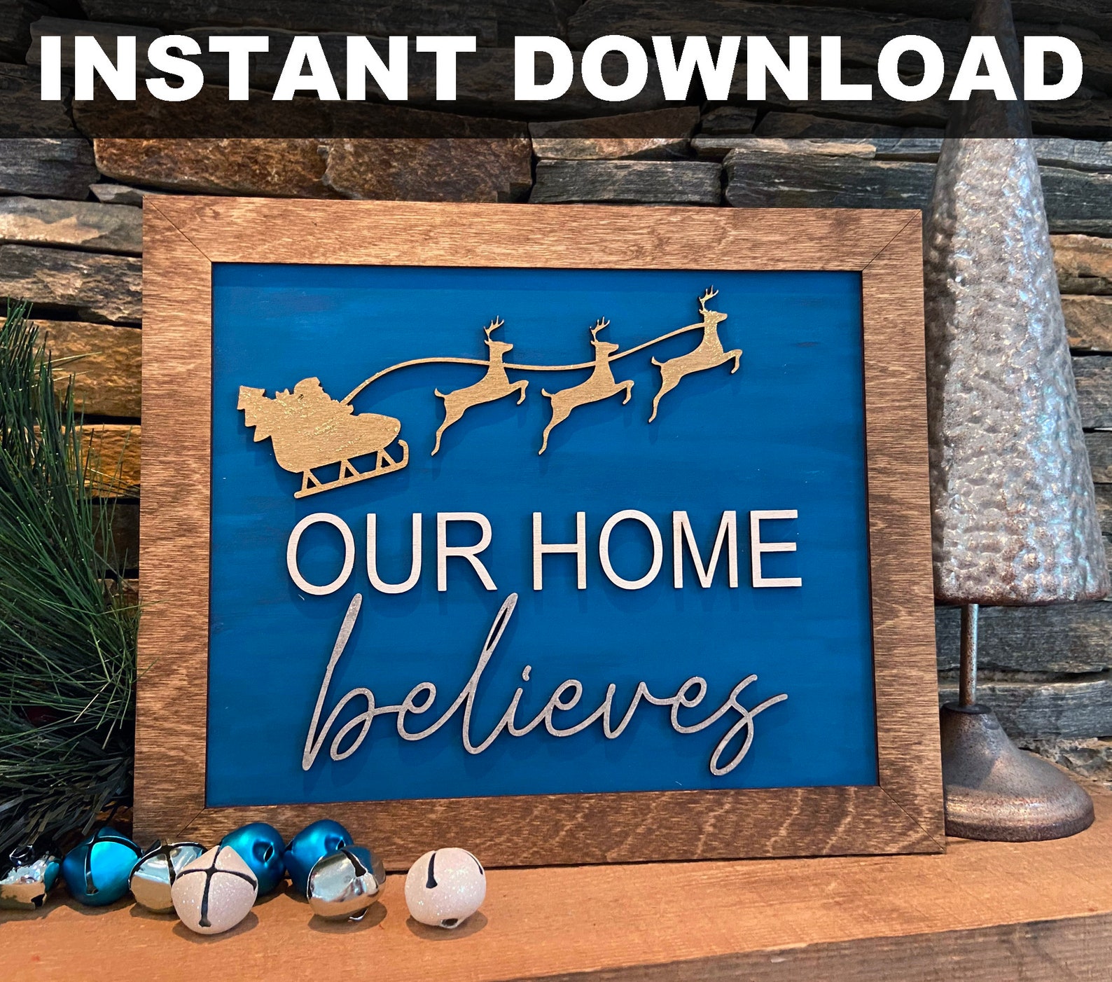 Santa Sleigh Signs FILE Instant Download, Set of 3 Designs, SVG File ...