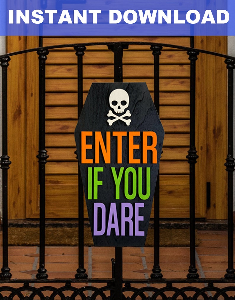 Enter If You Dare Sign Laser File SVG DXF Beginner Laser - Etsy
