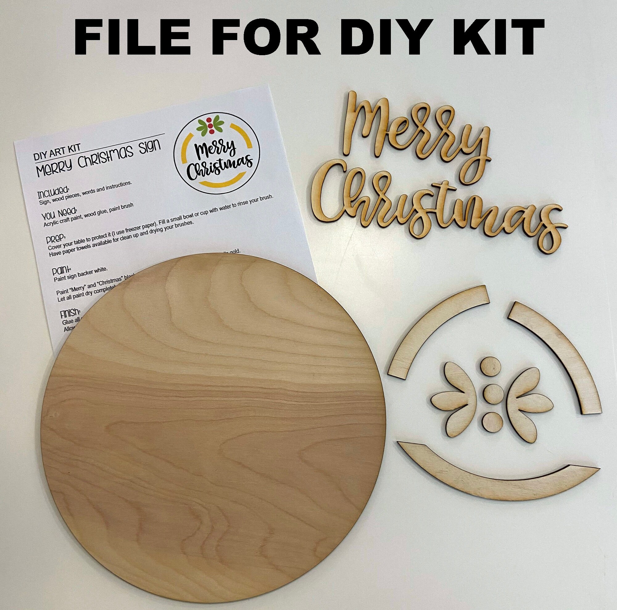 Merry Christmas Signs Instant Download Set of 2 Designs DIY | Etsy