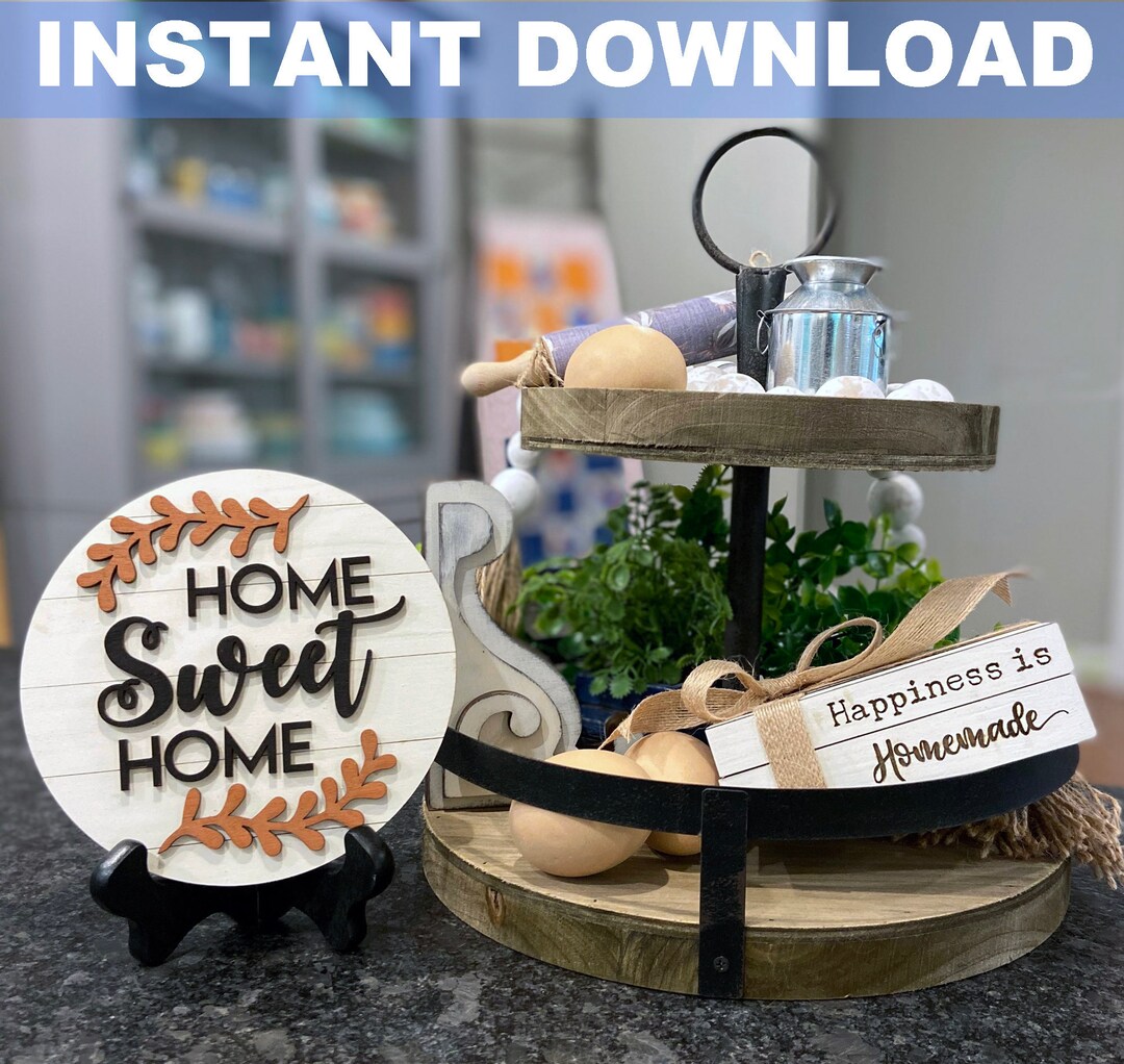 Farmhouse Theme Tier Tiered Accessories, SVG File, DXF File, Glowforge ...