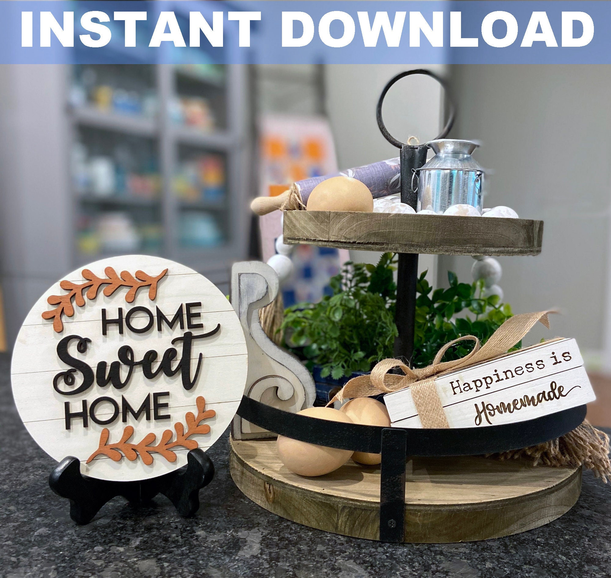 Farmhouse Theme Tier Tiered Accessories SVG File DXF file | Etsy