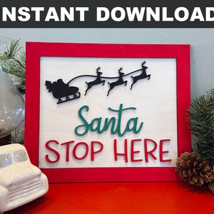 Santa Sleigh Signs FILE Instant Download, Set of 3 Designs, SVG File ...