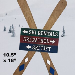 Ski Sign Door Hangers Instant Download With Bonus Skis Ornament, DIY ...
