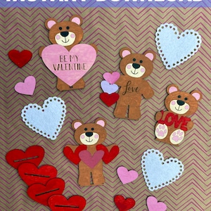 Valentine's Day Teddy Bear File Instant Download for DIY Kit, SVG, DXF ...