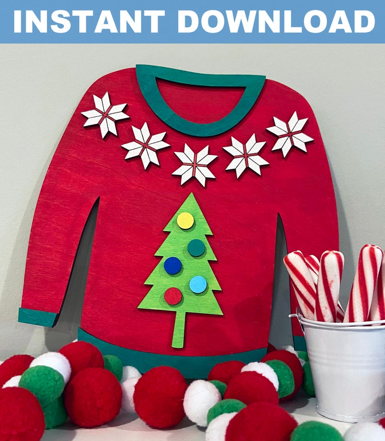 Christmas Sweater File Instant Download for DIY Kit SVG DXF | Etsy