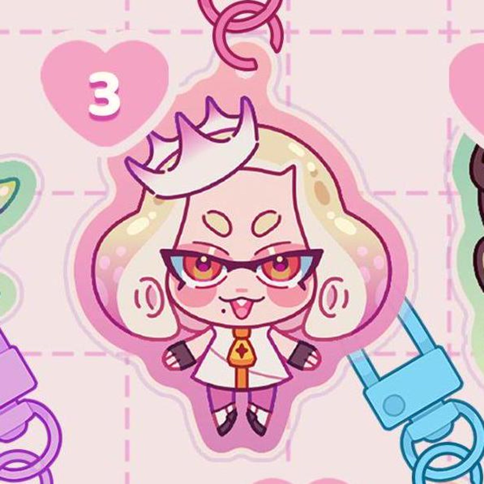 Splatoon Chibi Charms Keychains (2" Epoxy) | Callie, Marie, Pearl ...