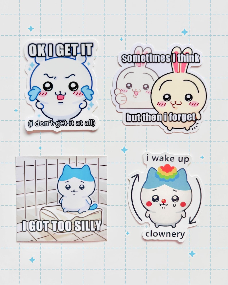 Chiikawa Hachiware Usagi Meme Stickers (2.5" - 3" Vinyl Stickers ...