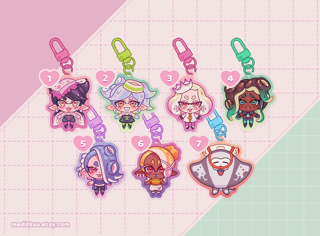 PREORDER Splatoon Chibi Charms Keychains (2" Epoxy) | Callie, Marie ...