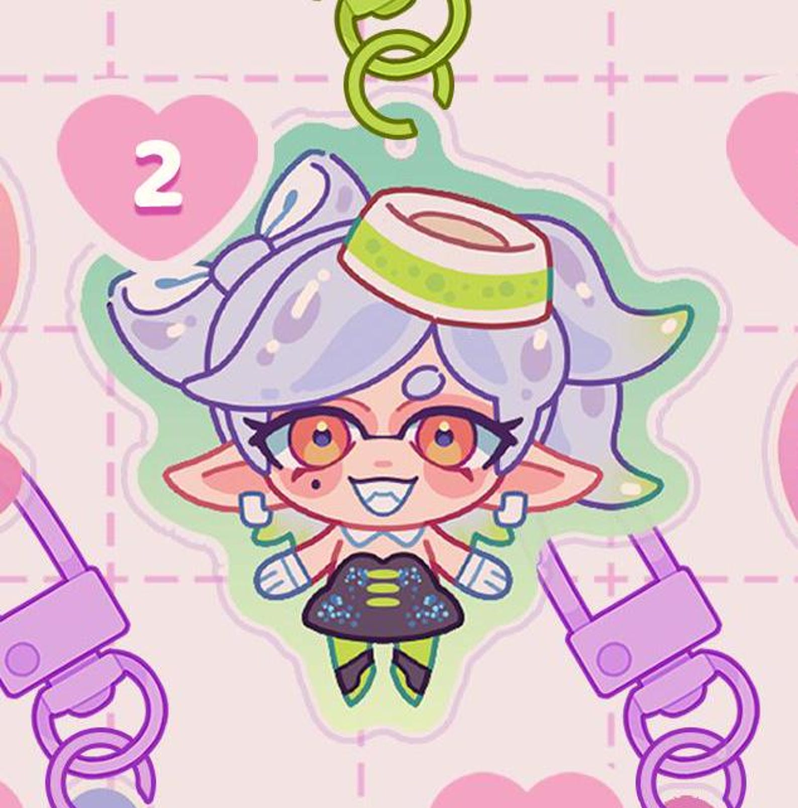 Splatoon Chibi Charms Keychains (2" Epoxy) | Callie, Marie, Pearl ...