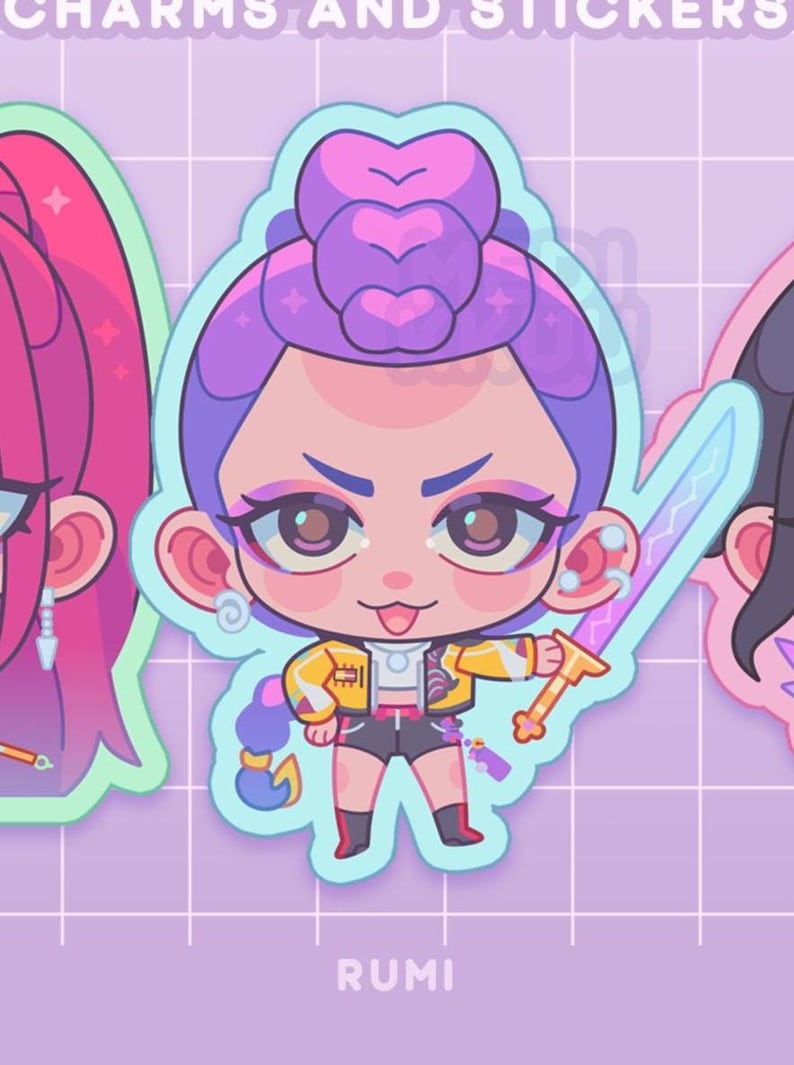 Huntrix Keychain Charms Stickers | Kpop Demon Hunters, Huntr/x, Rumi ...