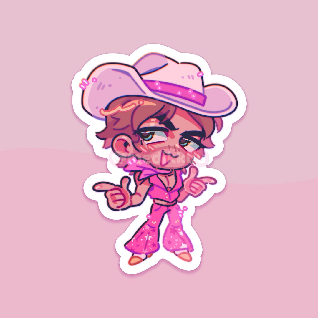 PREORDER Gunslinger Pink Cowboy Sticker (3" Sticker) | Cowboy, Western ...