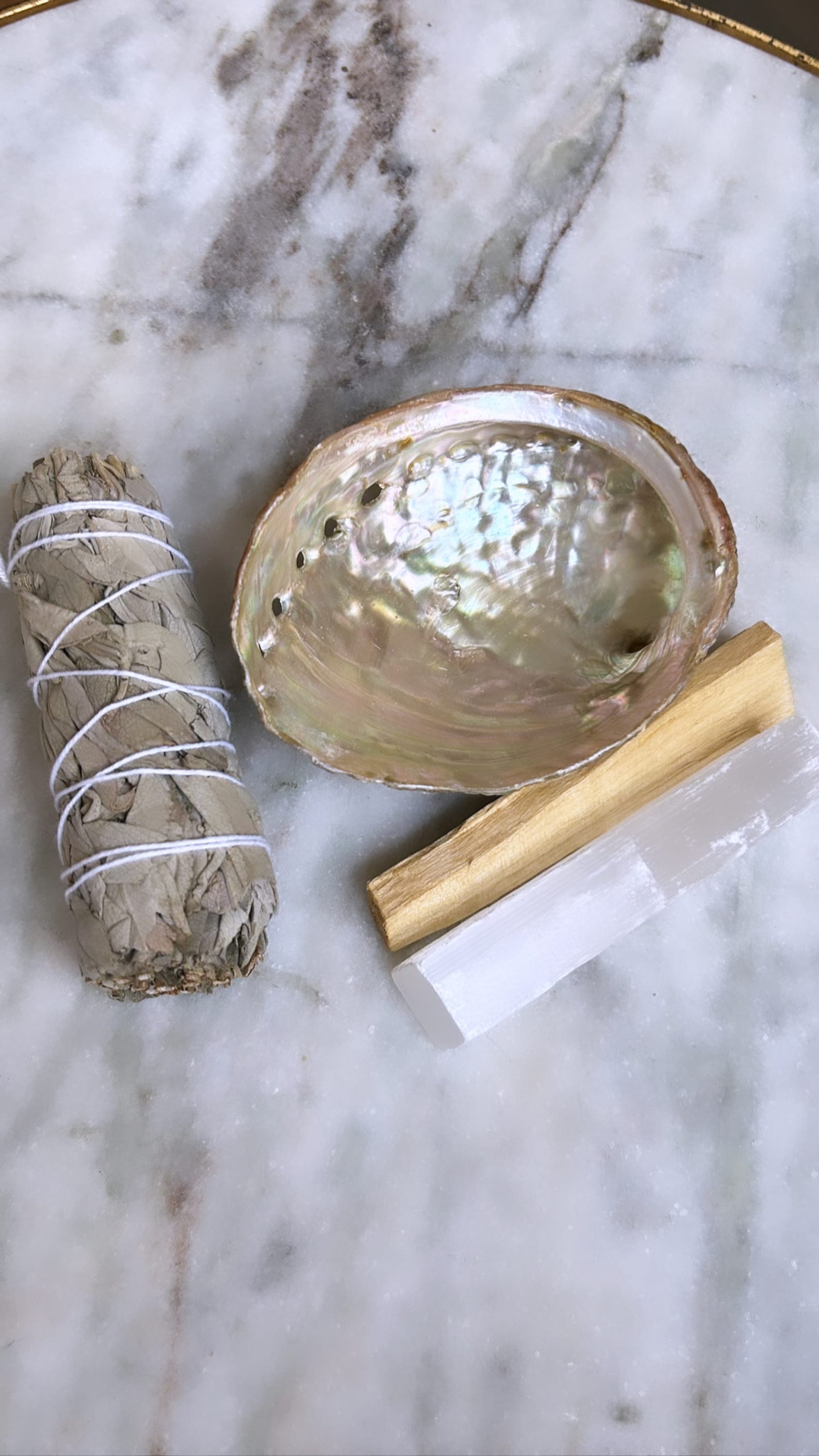 Smudging Kit Abalone Shell, Palo Santo, Selenite, White Sage - Etsy