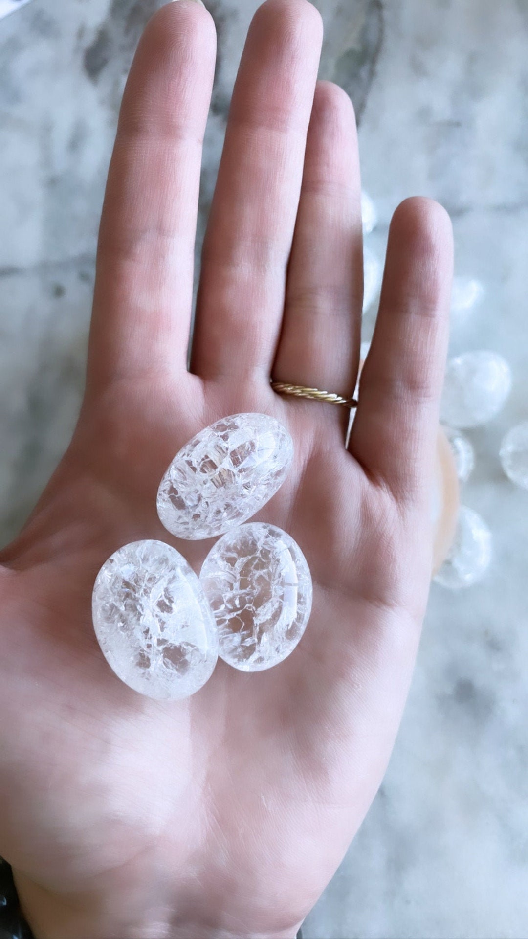 Fire and Ice Quartz Tumbled Stones - Fire and Ice Micro Crystals ...