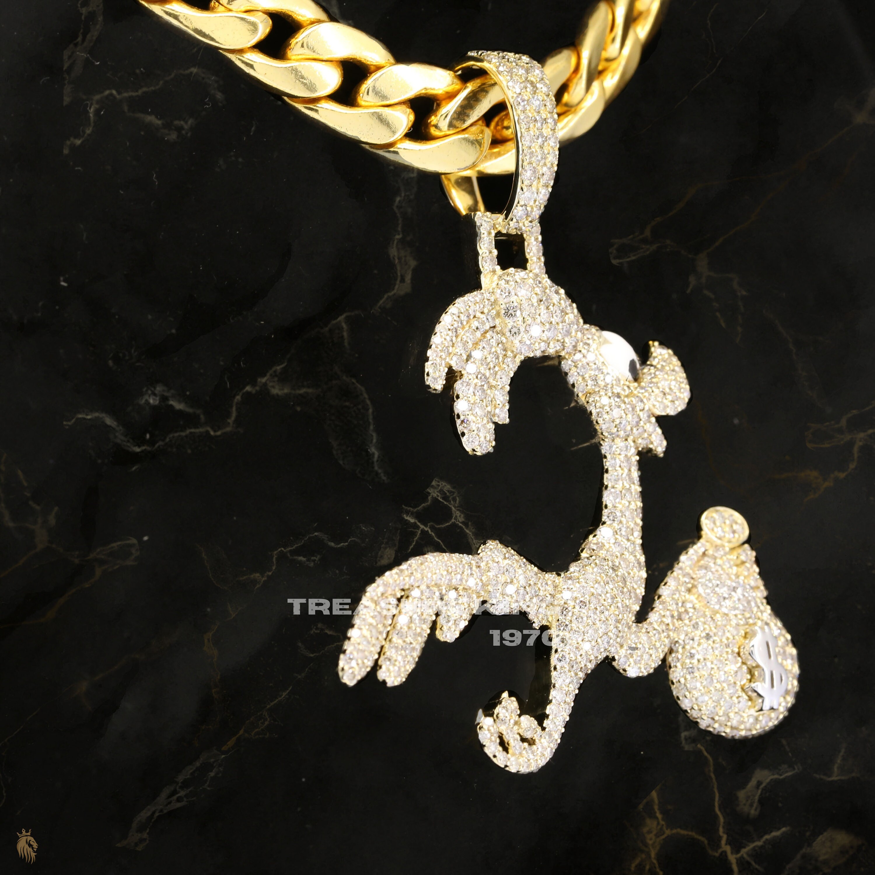 Custom Duck Cartoon Pendant Looney Tones 14K Solid Gold - Etsy