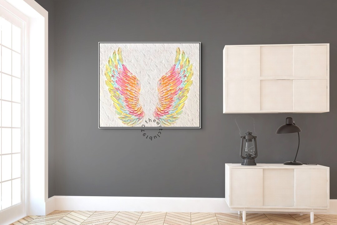Angel Wing Hand Painted Canvas Wing Canvas Art Abstract - Etsy