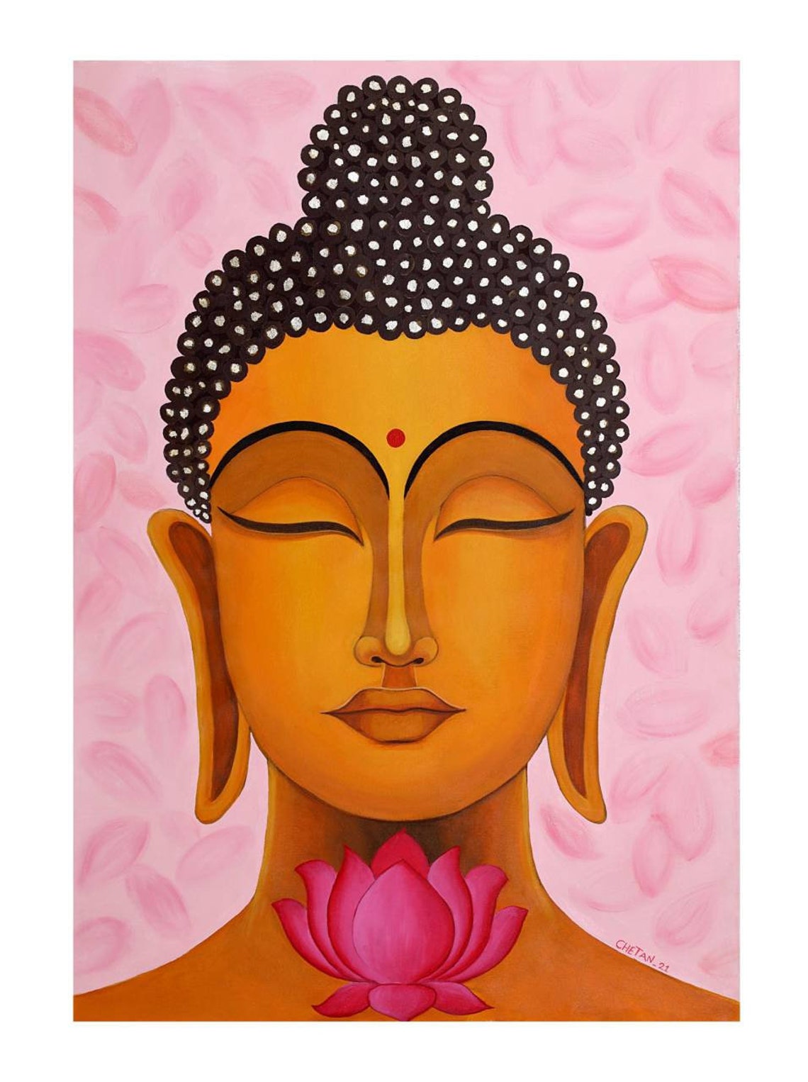 The Budhha Original Canvas Painting painting for Positive - Etsy