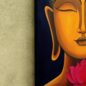 The Golden Buddha With Pink Louts,meditating Buddha for Home Decoration ...