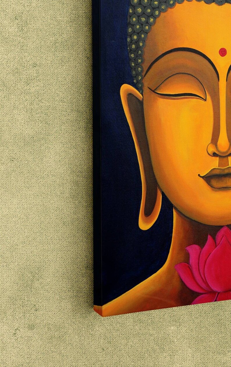 The Golden Buddha With Pink Loutsmeditating Buddha for Home - Etsy