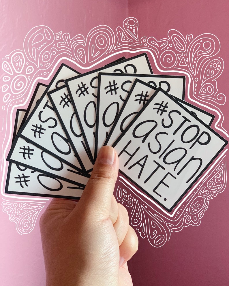Stop Asian Hate Stickers Stop Aapi Hate Vinyl Matte and | Etsy