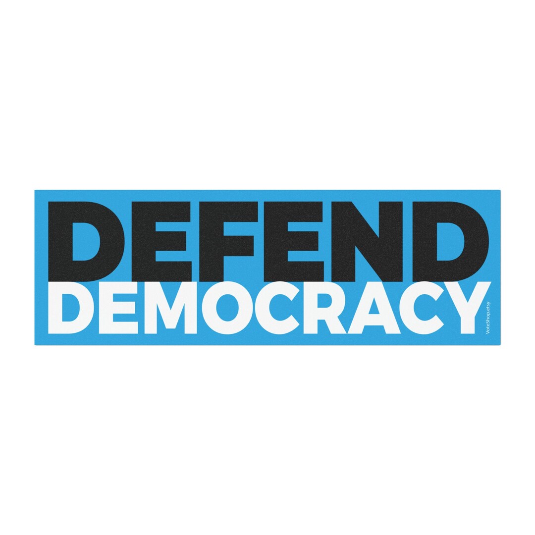 Car Magnet DEFEND DEMOCRACY - Blue Background - Etsy