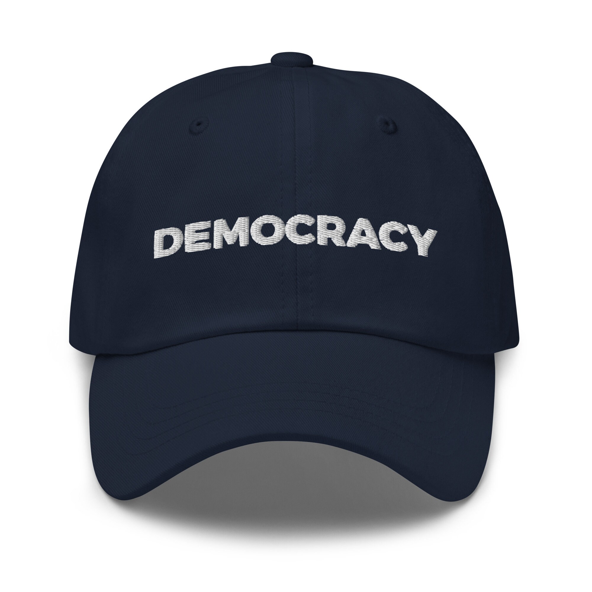 DEMOCRACY Embroidered Hat - White Thread - Etsy