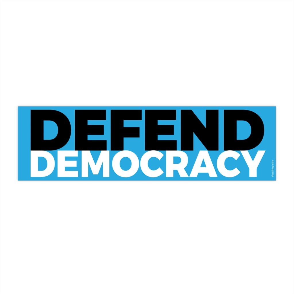 DEFEND DEMOCRACY Bumper Sticker - Etsy