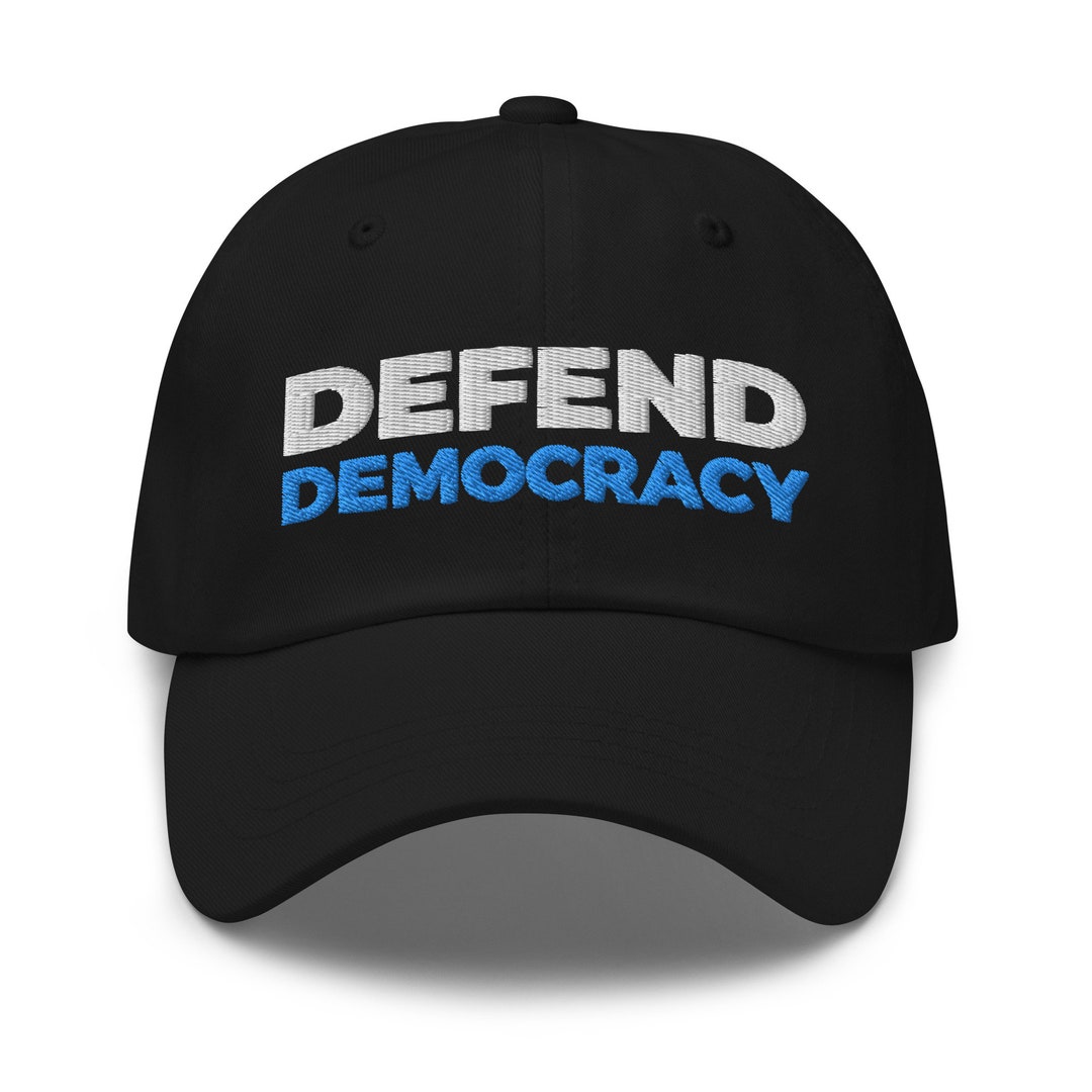 DEFEND DEMOCRACY Embroidered Baseball Hat, Blue - Etsy