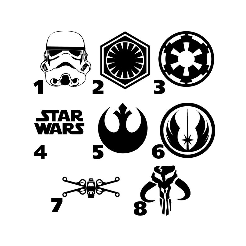 Star Wars Decals Star Wars Stickers Disney Star Wars Vinyl - Etsy