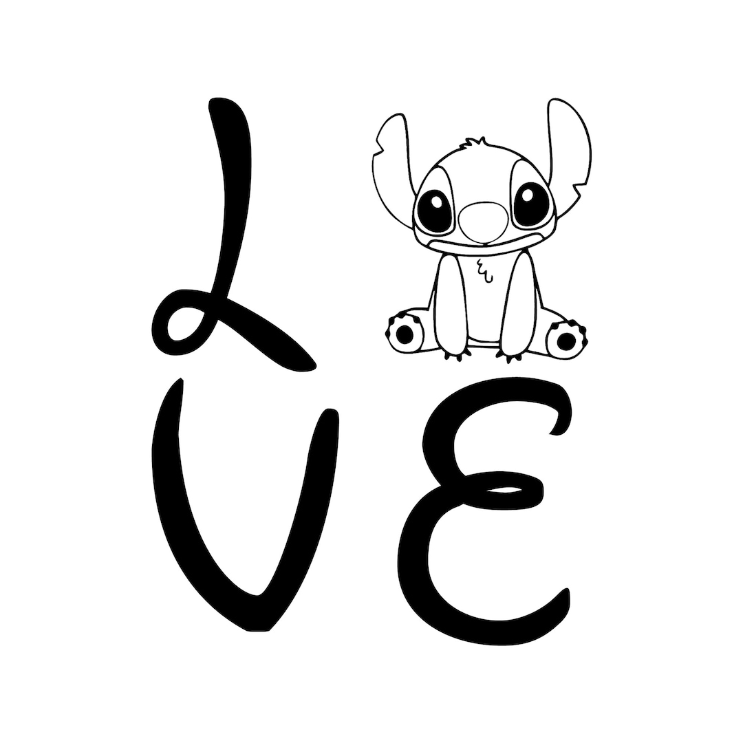 Love Stitch Decal Love Stitch Sticker Love Disney Stitch Vinyl Love ...
