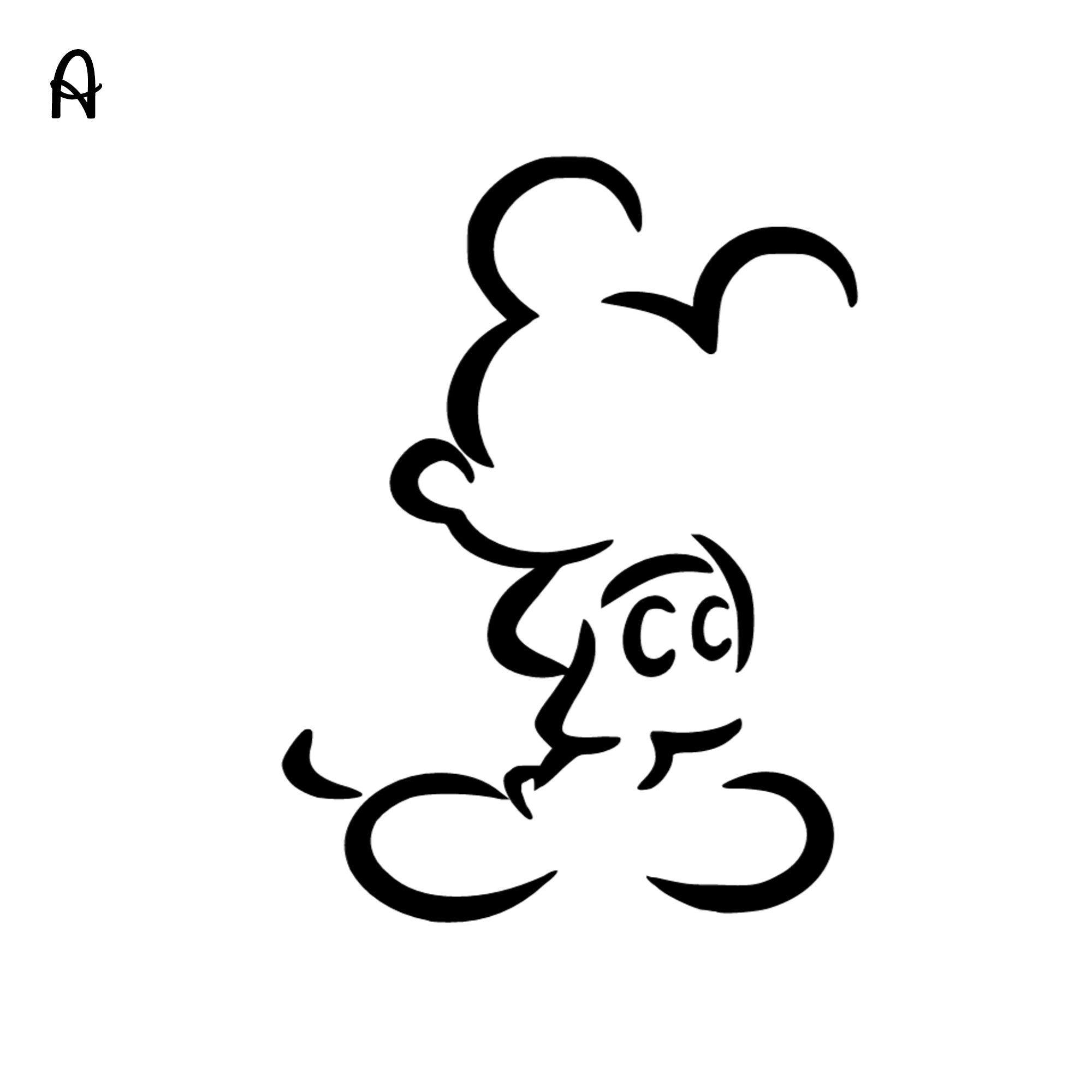 Mickey Mouse Line Silhouette Decal Minnie Mouse Line | Etsy