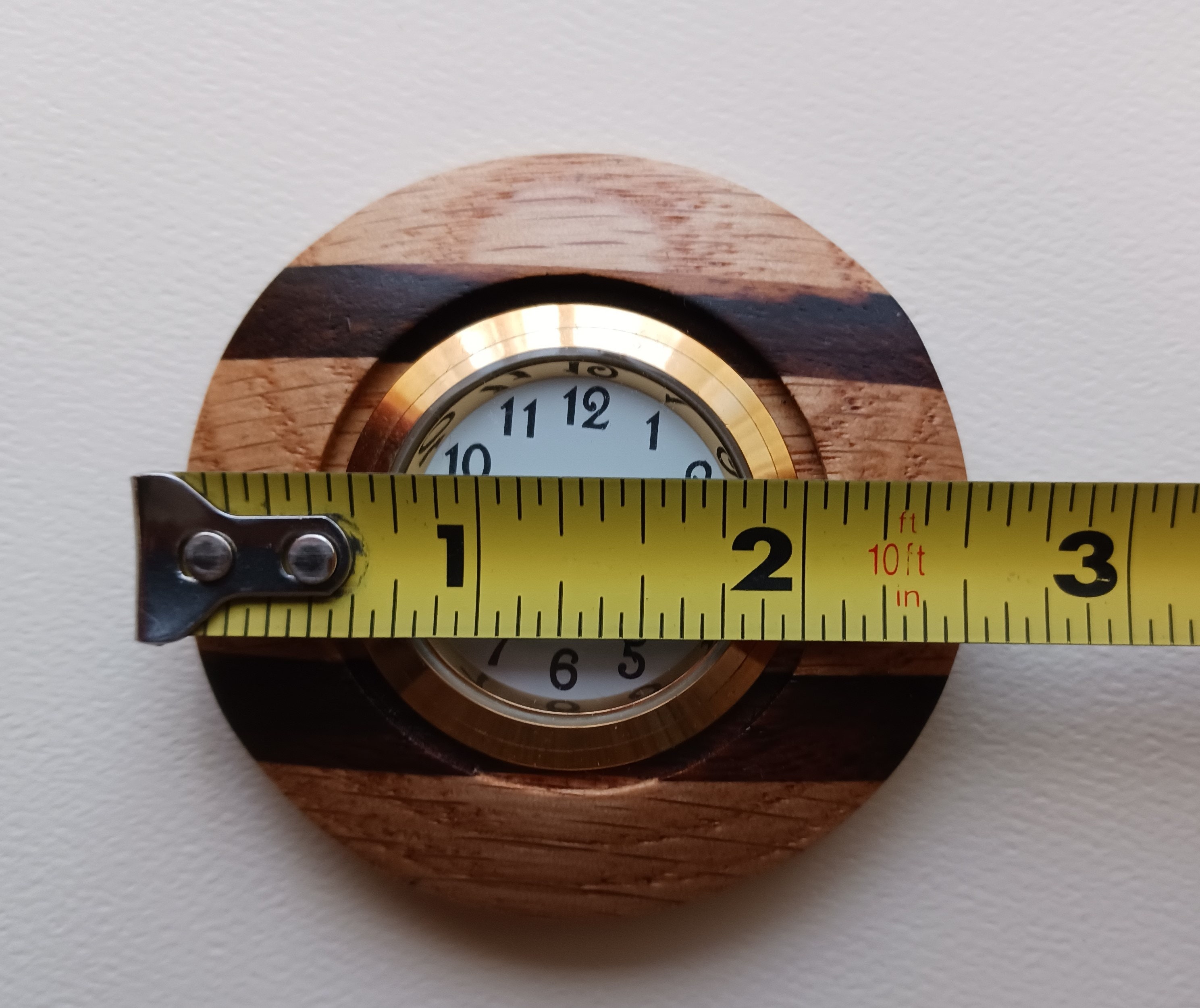 Tiny Small Wood Clock, Tiny Office Clock, Fridge Magnet Clock, Stove ...