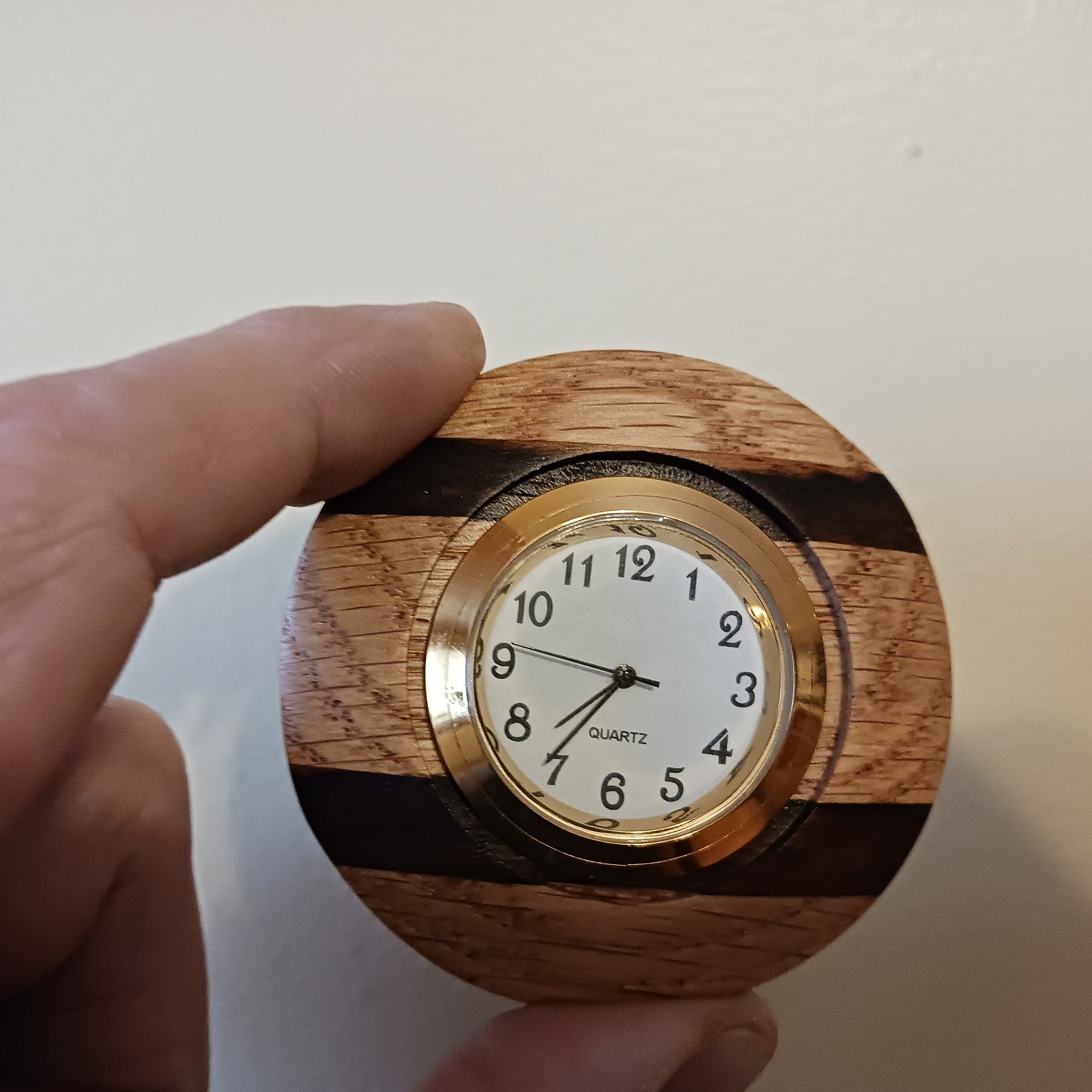 Tiny Small Wood Clock, Tiny Office Clock, Fridge Magnet Clock, Stove ...