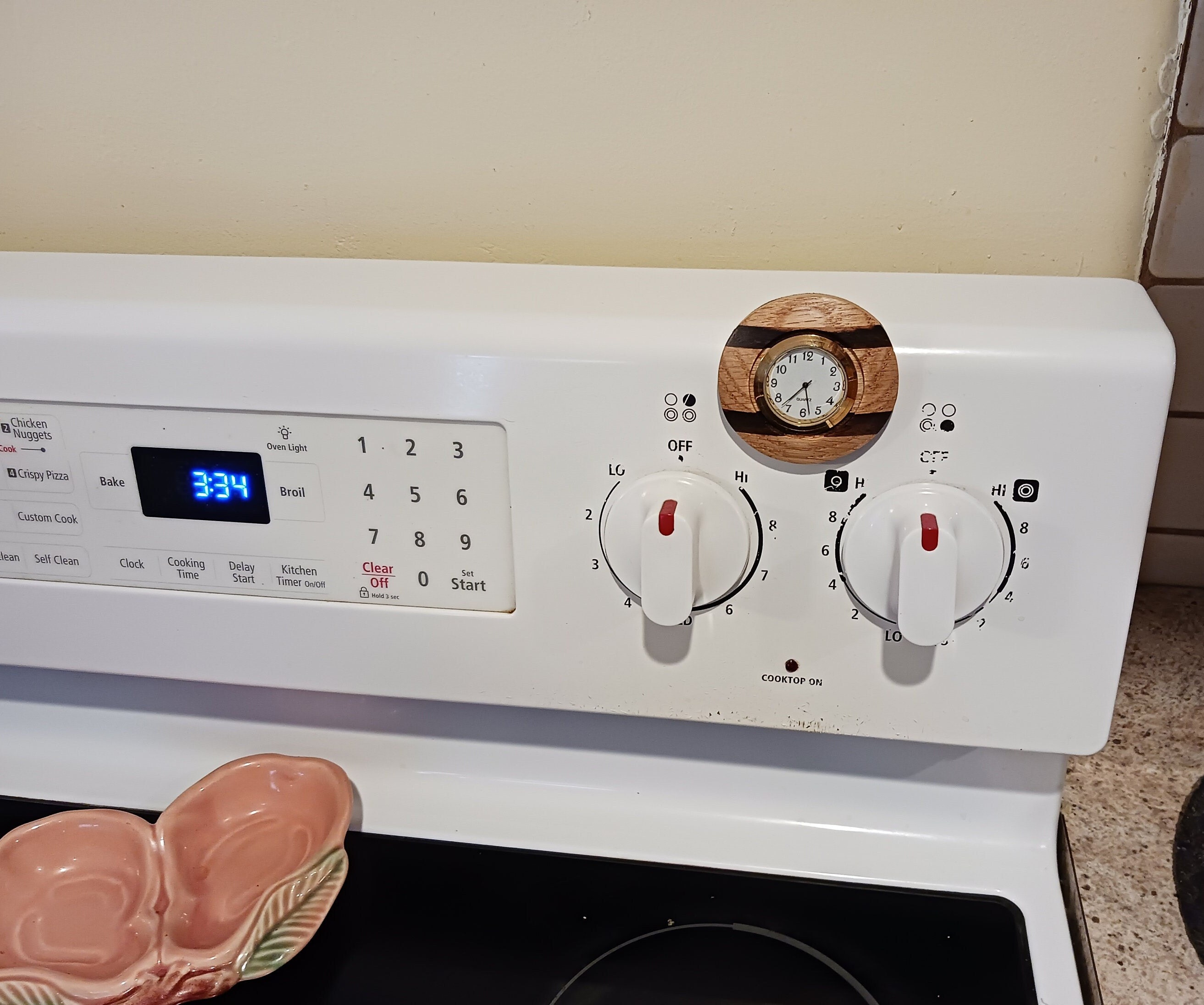 Tiny Small Wood Clock, Tiny Office Clock, Fridge Magnet Clock, Stove ...