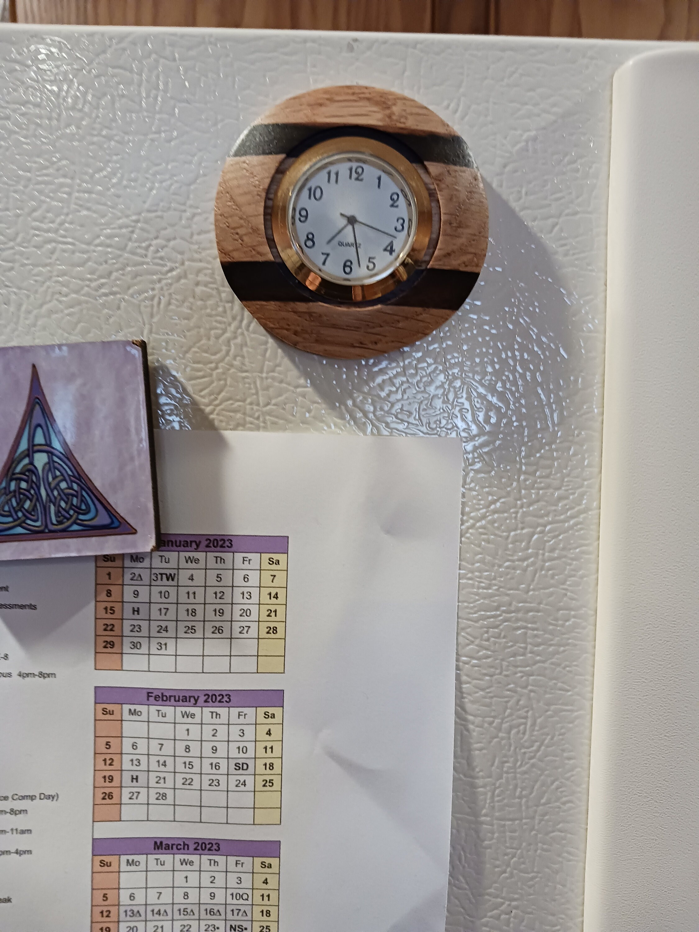 Tiny Small Wood Clock, Tiny Office Clock, Fridge Magnet Clock, Stove ...