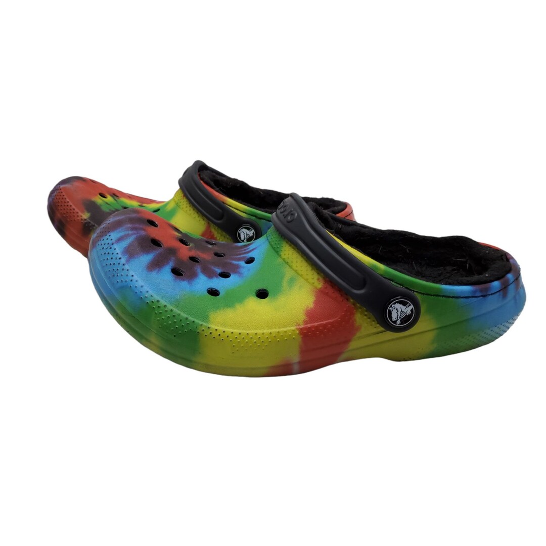 2000s Crocs Womens/mens Slip on Snuggle Lined Tie Dyed Pattern - Etsy