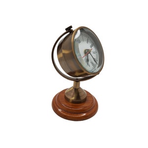 Vintage Solid Brass Desktop/mantle Solid Wood Base Analog Clock. - Etsy