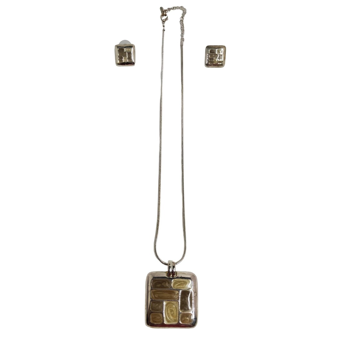 Vintage Kc Kenneth Cole Jewelry Earth Colors Tile Design Necklace and ...