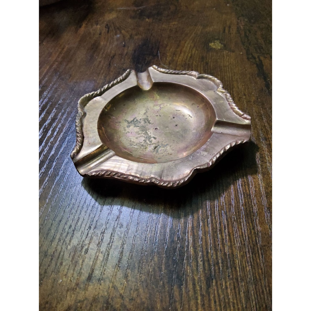 Vintage Collectible Brass Ashtray, Trinket Dish, or Candle Holder 4 - Etsy