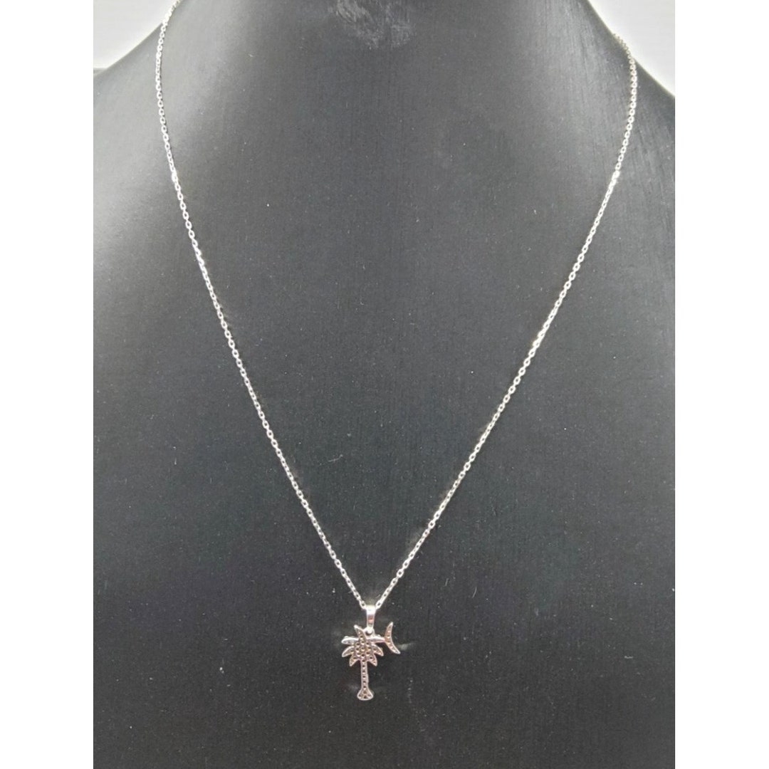 Vintage .925 Sterling Silver Made in Italy Palmetto Tree Charm Necklace ...