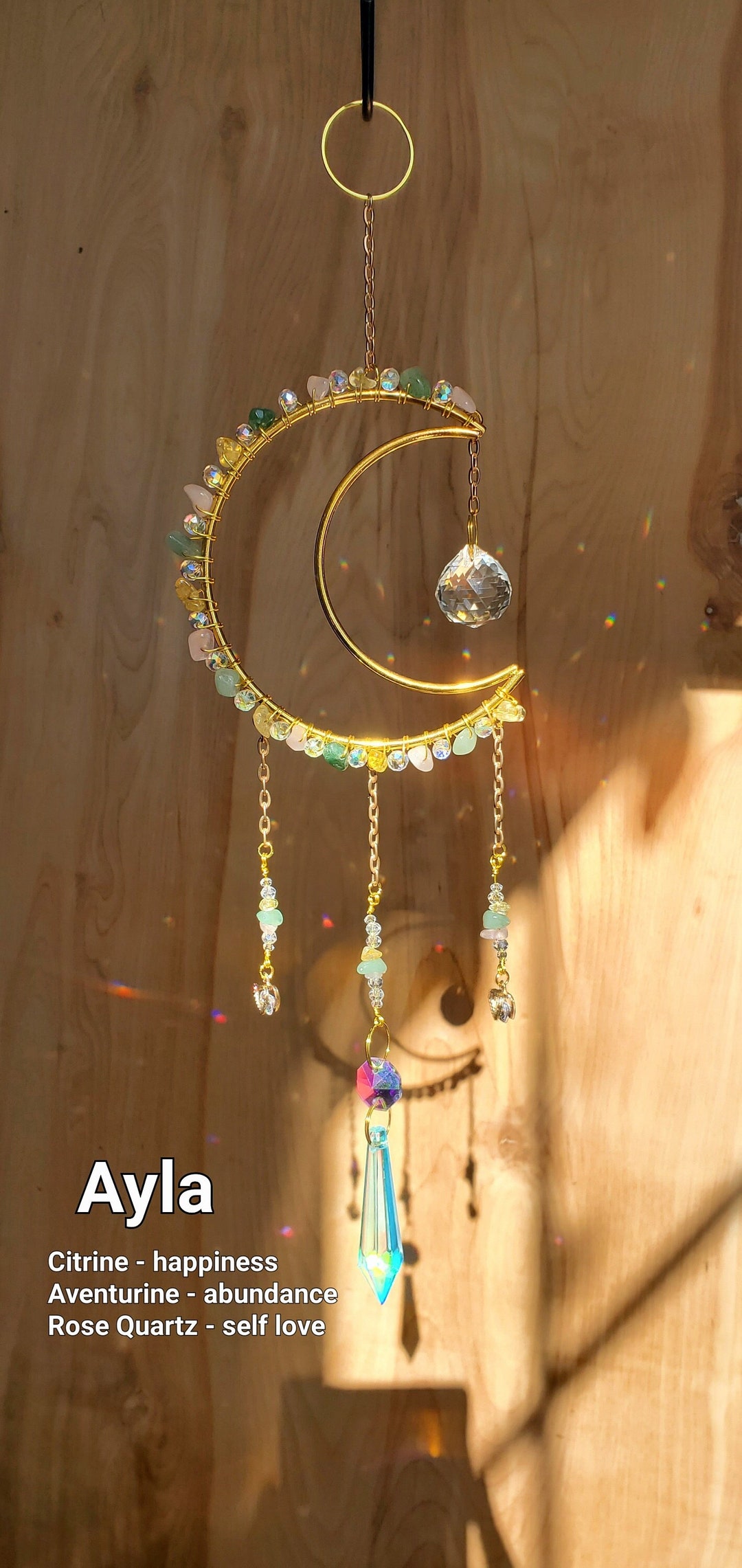 Moon Drop Crystal Suncatcher – Moonstone Dreamcatcher for Calm ...