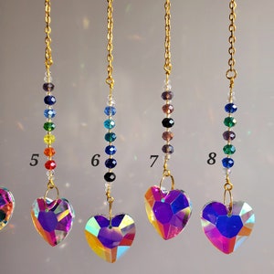 Heart Shaped Sun Catcher Crystal Suncatcher Gold Colorful Crystal ...